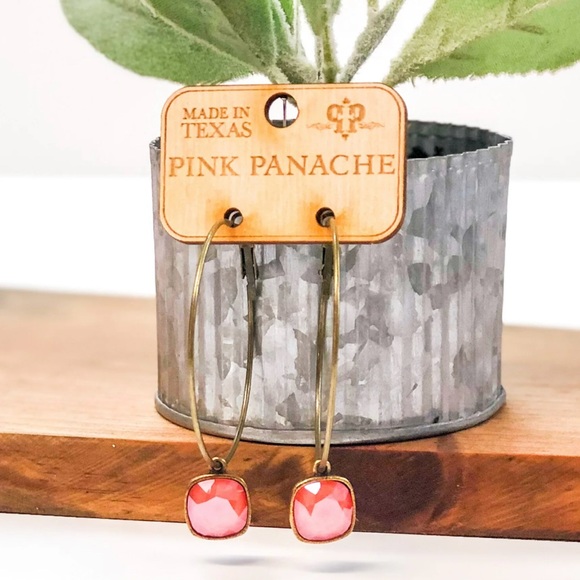 Pink Panache | Jewelry | Pink Panache Large Bronze Hoop Earrings With ...